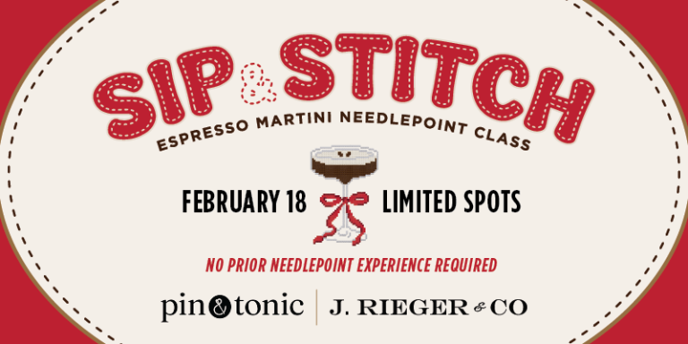 Sip & Stitch: Espresso Martini Needlepoint with Pin & Tonic | Feb 18 ...